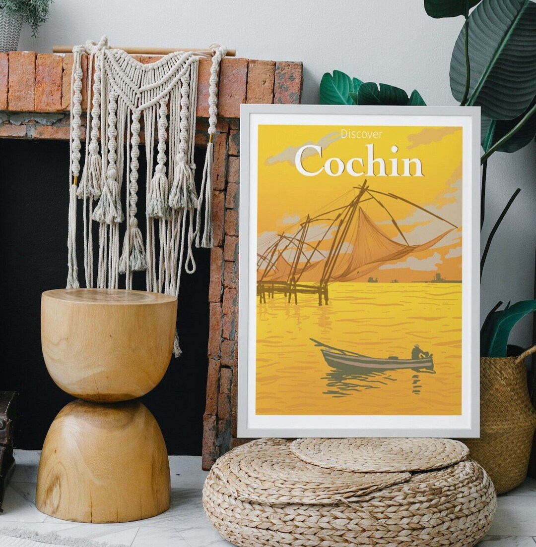 Visit India Cochin Kochi Kerala Print Retro Vintage International ...