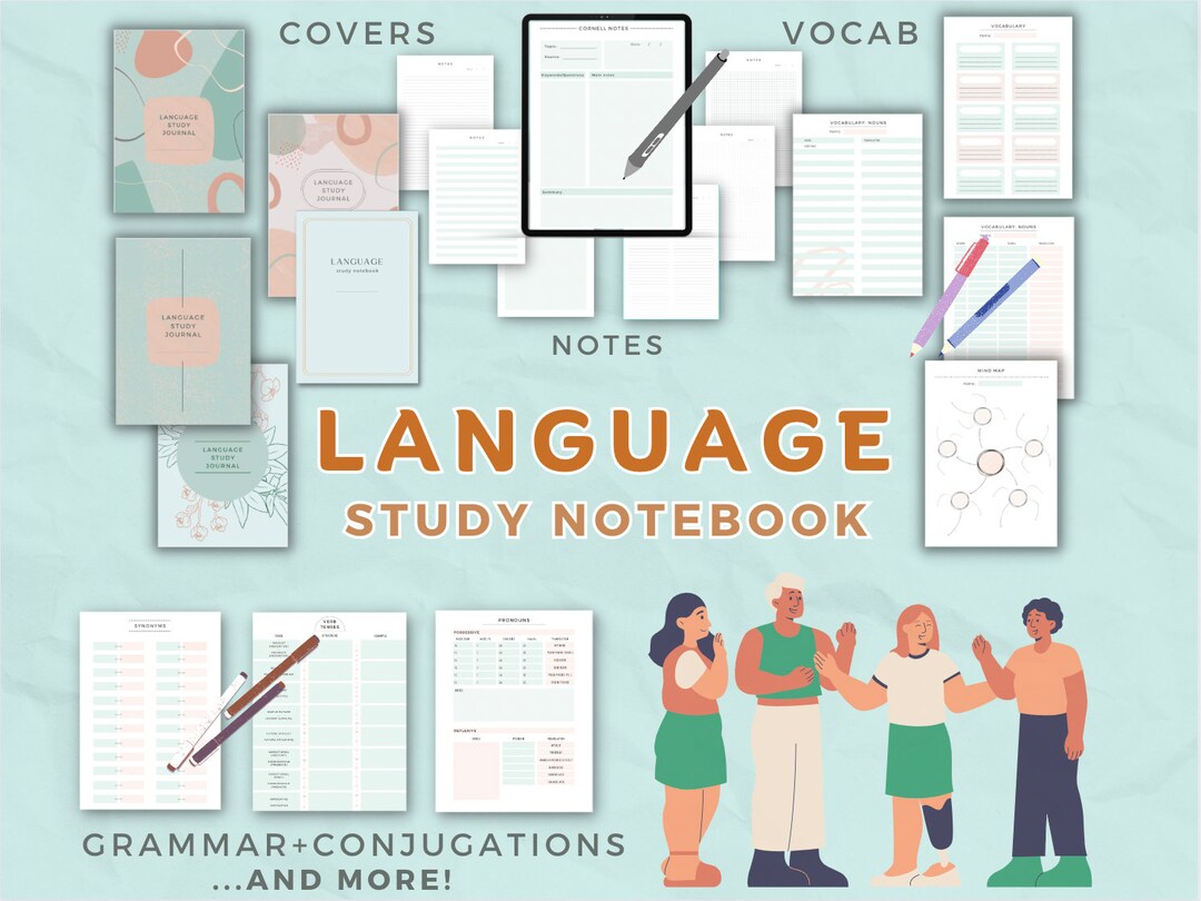 The ORIGINAL Language Learning Planner Notebook Study Journal, iPad ...