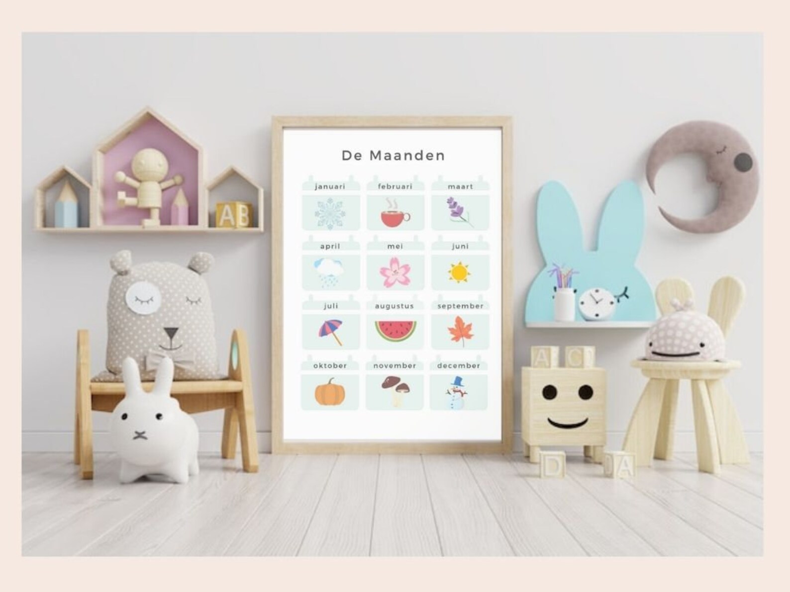 Dutch Language Learning Educational Digital Poster for Kids Emotions ...