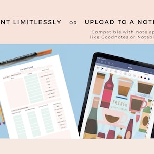 French Language Learning Notebook Study Journal, Francais Langue ...