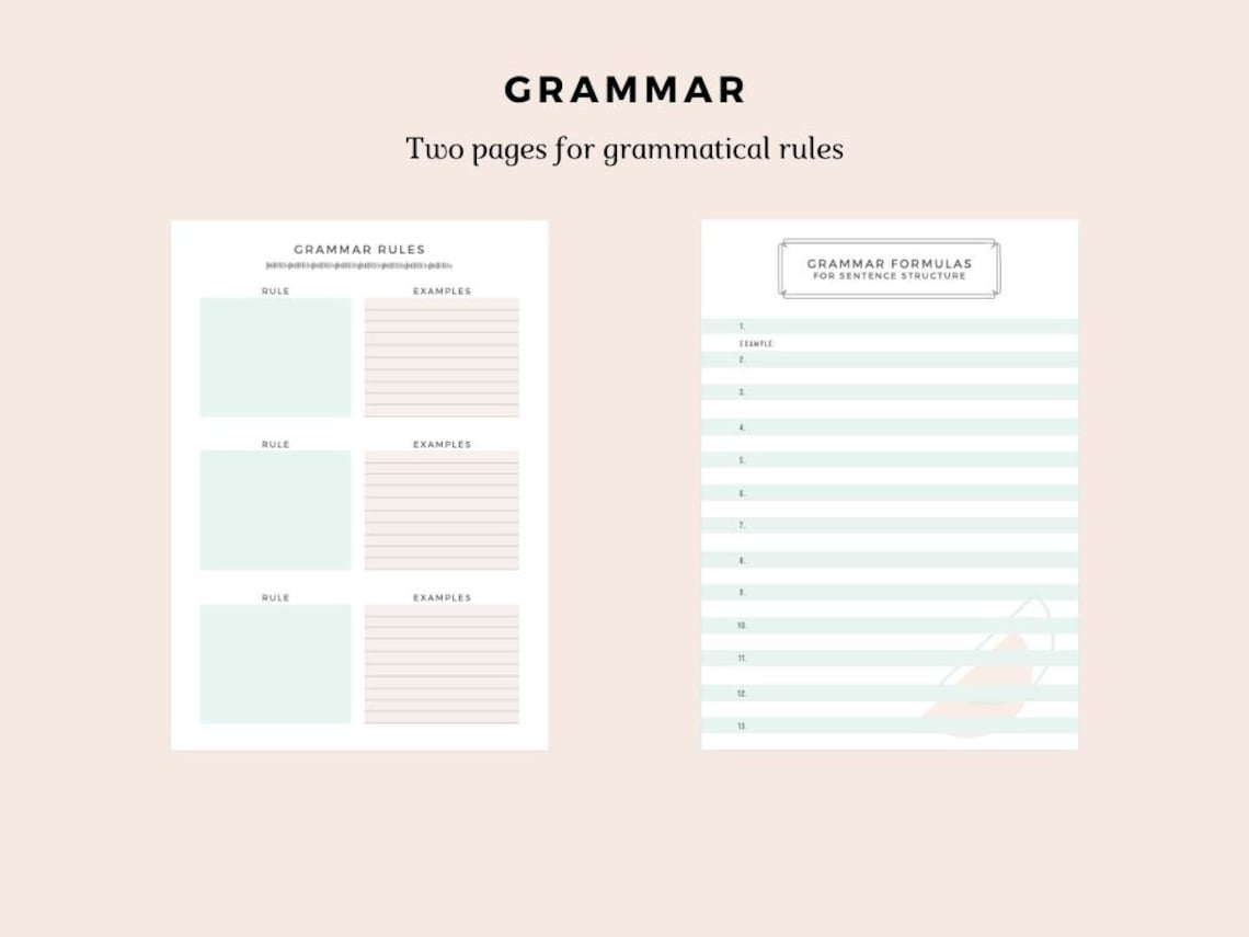 Italian Language Learning Notebook Study Journal Printable - Etsy