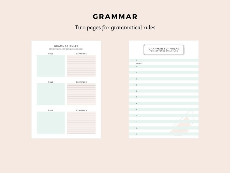 Italian Language Learning Notebook Study Journal Printable - Etsy