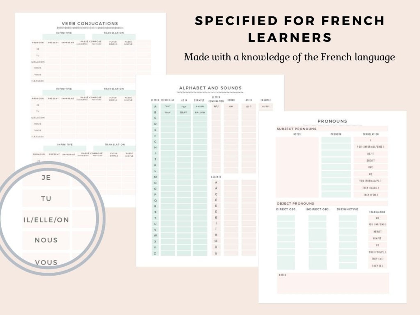 French Language Learning Notebook Study Journal Printable - Etsy