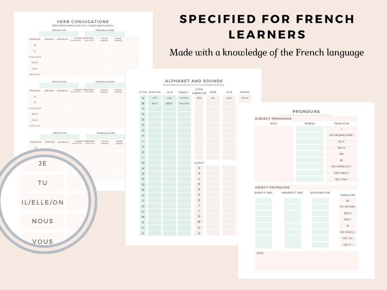 French Language Learning Notebook Study Journal Printable - Etsy Canada