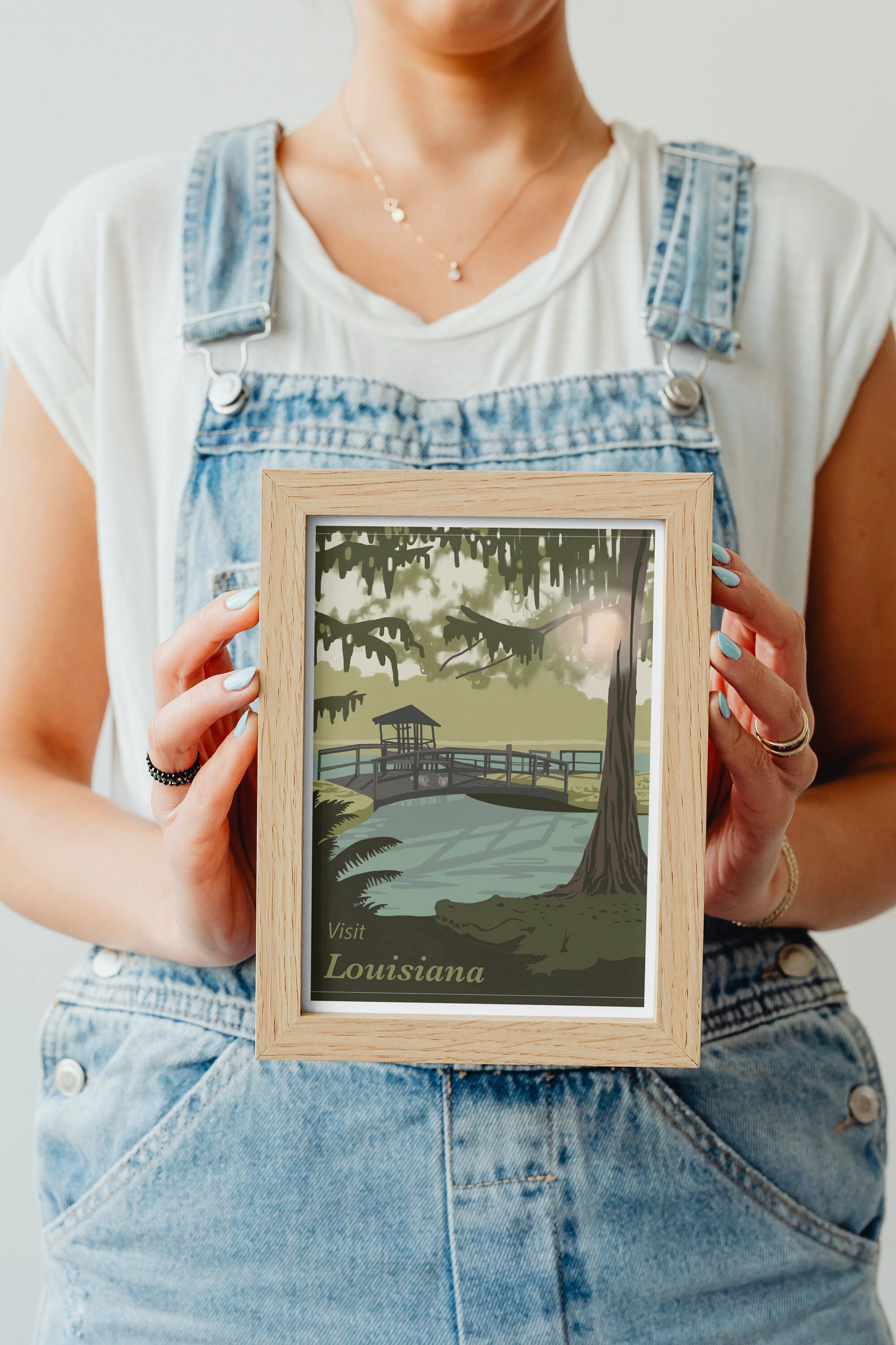 Visit Jean Lafitte Louisiana Bayou Swamp Print Retro Vintage ...