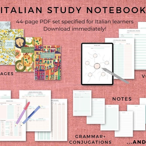 Italian Language Learning Notebook Study Journal Printable - Etsy