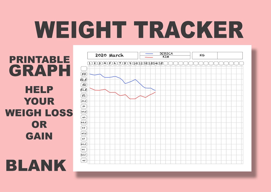 WEIGHT LOSS TRACKER/ Diet Planner / Weight Loss Graph/ Weight - Etsy UK