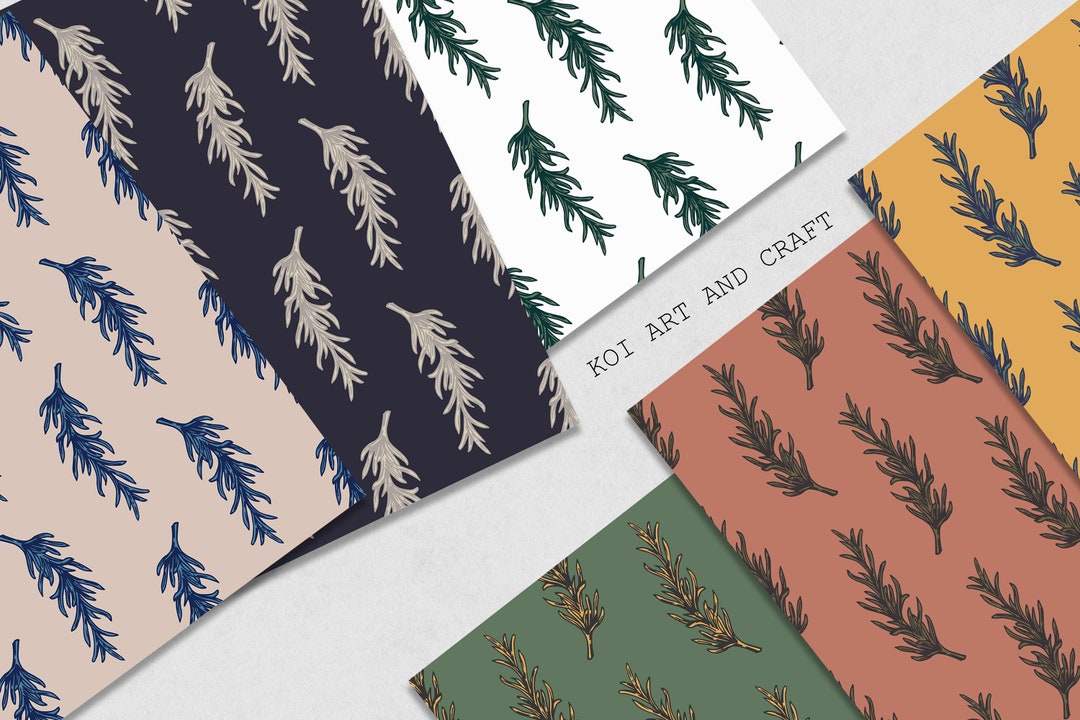 6 Rosemary Digital Paper Seamless Pattern, Repeat Digital Papers ...