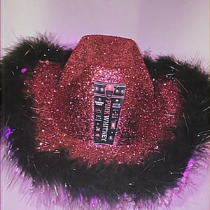 Pink Whitney Glitter Cowboy Hat! Fully Custom, Light up Cowboy Party ...