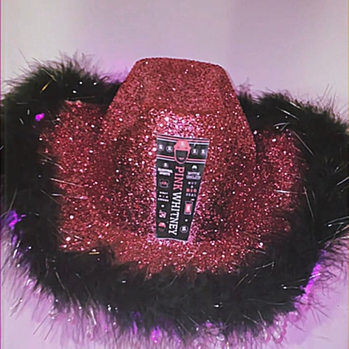 Pink Whitney Glitter Cowboy Hat Fully Custom Light up Cowboy - Etsy