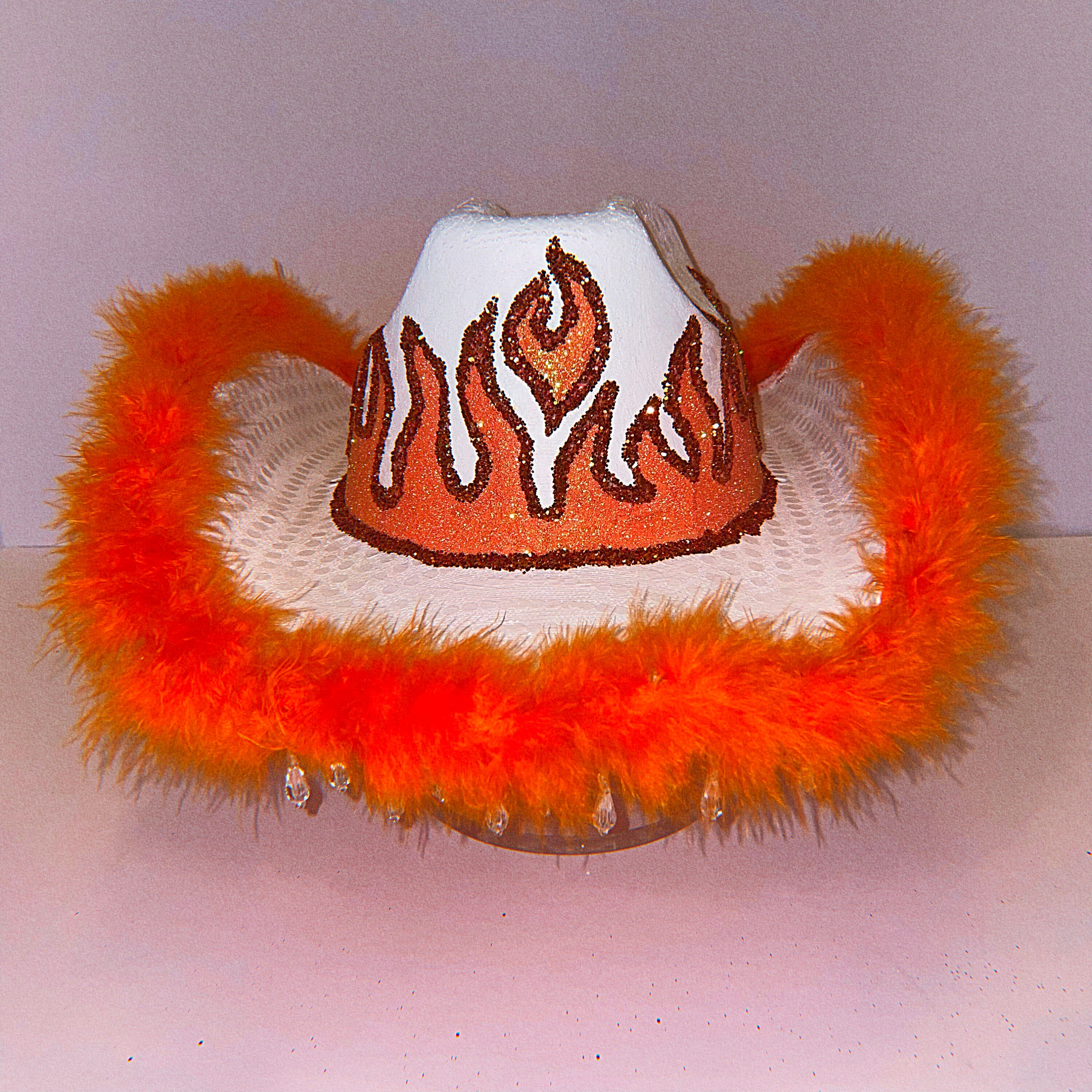 Pink Glitter Flame Cowboy Hat Fully Custom Cowgirl Hat - Etsy