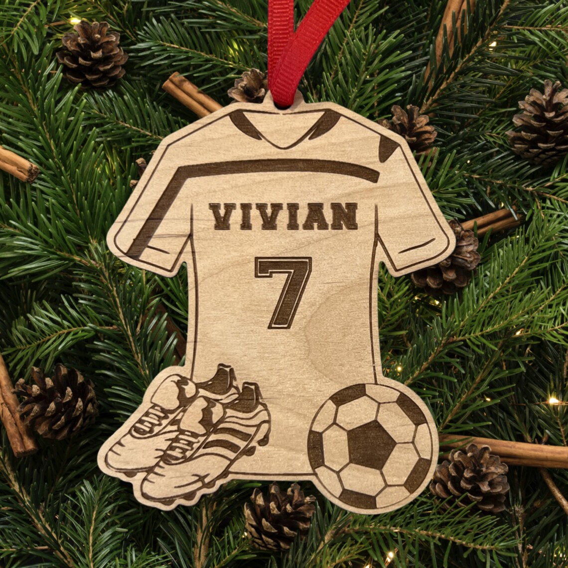 Personalized Soccer Player Christmas Ornament Custom Soccer - Etsy