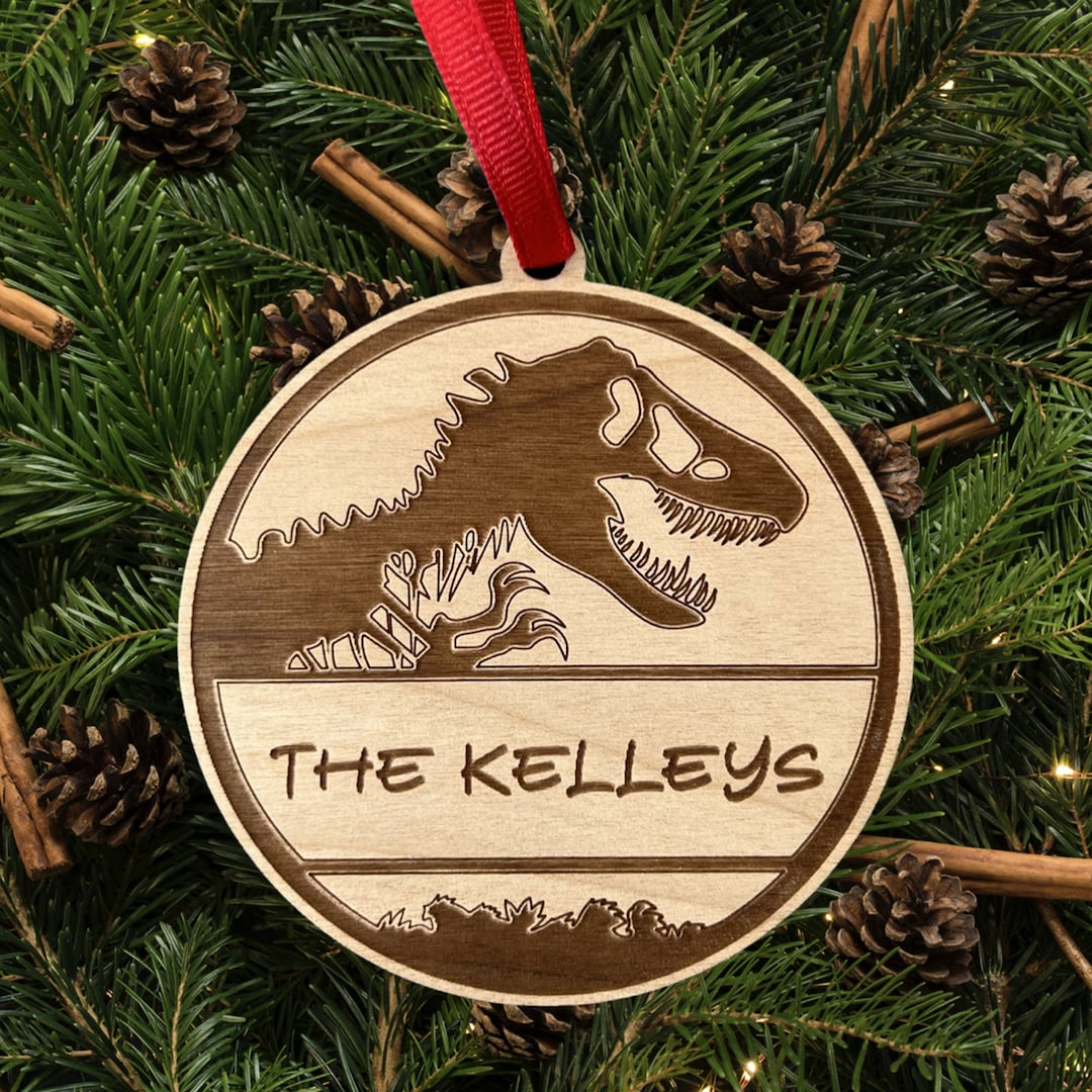 Personalized Dinosaur Ornament, Dinosaur Christmas Ornament ...