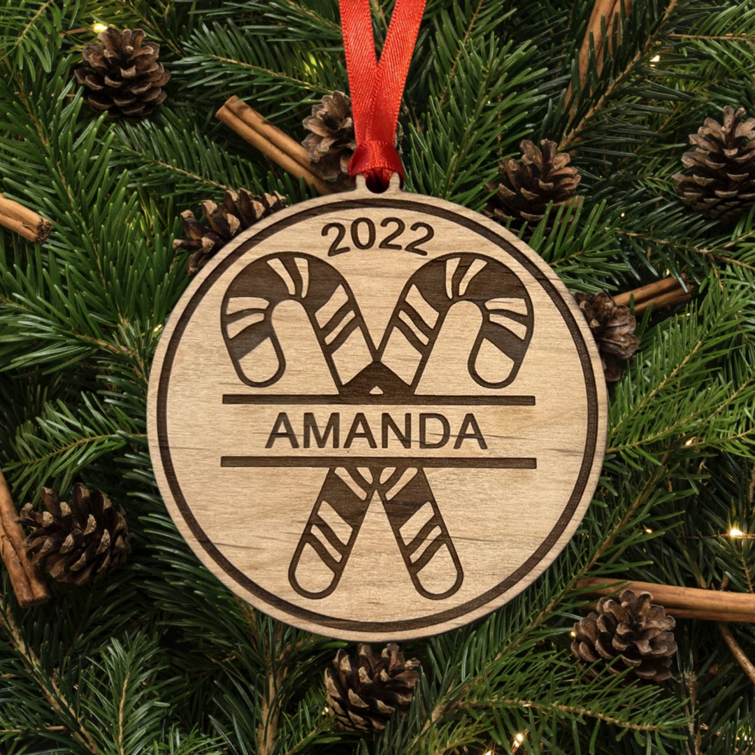 Personalized Candy Cane Christmas Tree Ornaments, Candy Cane Ornament ...