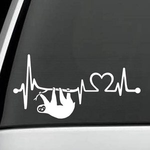 Sloth Decal for Car Window Heartbeat Lifeline Decal Sticker K1092 - Etsy