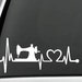 Sewing Machine Heartbeat Lifeline Decal Sticker Love to Sew | K1090 - Etsy