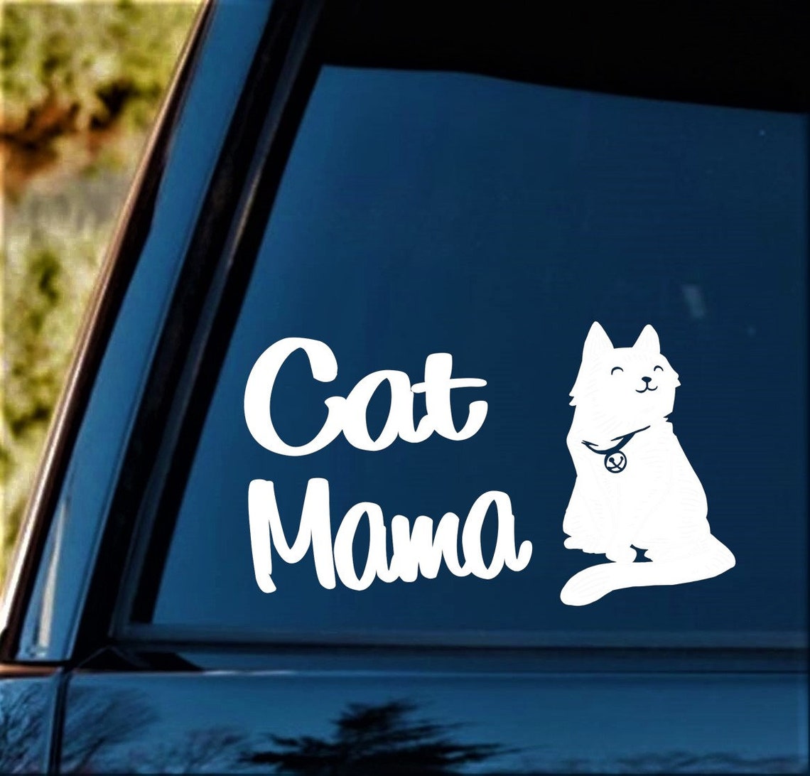 Cat Mama Decal Sticker Crazy Cat Lady Cat Lover Decor | Etsy