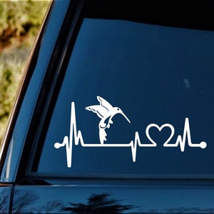 Hummingbird Decal Sticker for Car Window | Hummingbird Heartbeat Decal ...