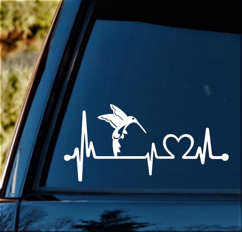 Hummingbird Decal Sticker for Car Window | Hummingbird Heartbeat Decal ...