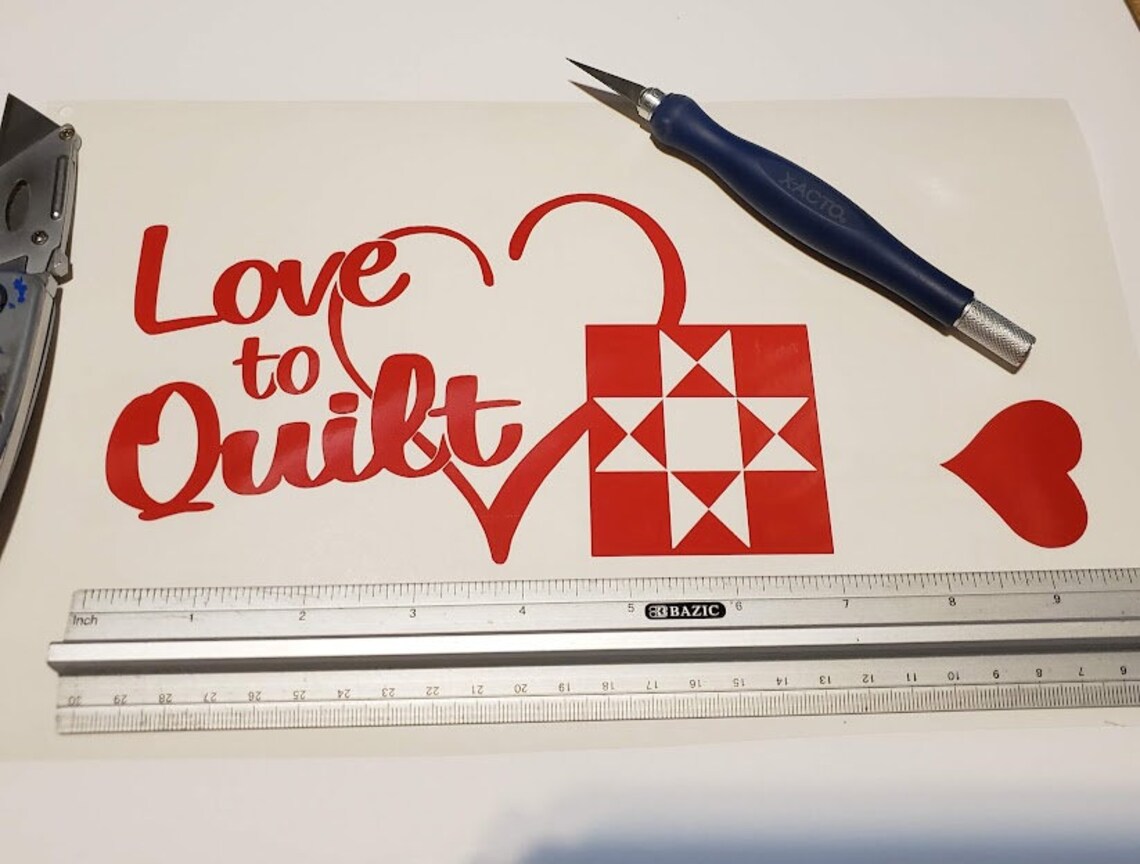 Love to Quilt Quilting Block Decal Sticker for Car Window | BG 797 - Etsy