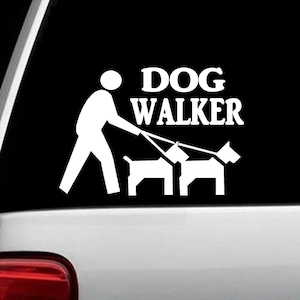 Dog Walker Decal Sticker for Car Window | Girl Dog Walker | Guy Dog ...