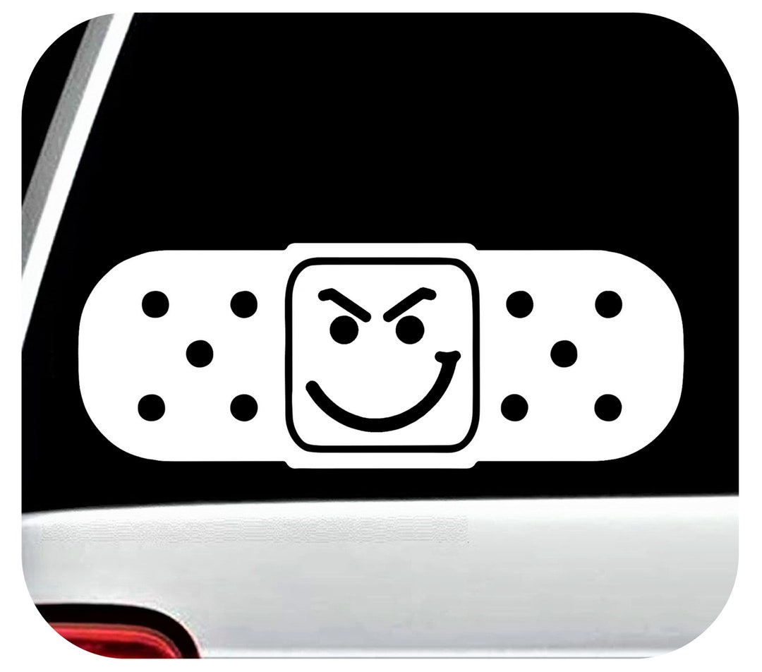 Bandage Smirk Face Decal for Car | Ouch JDM Sticker | BG 928 - Etsy