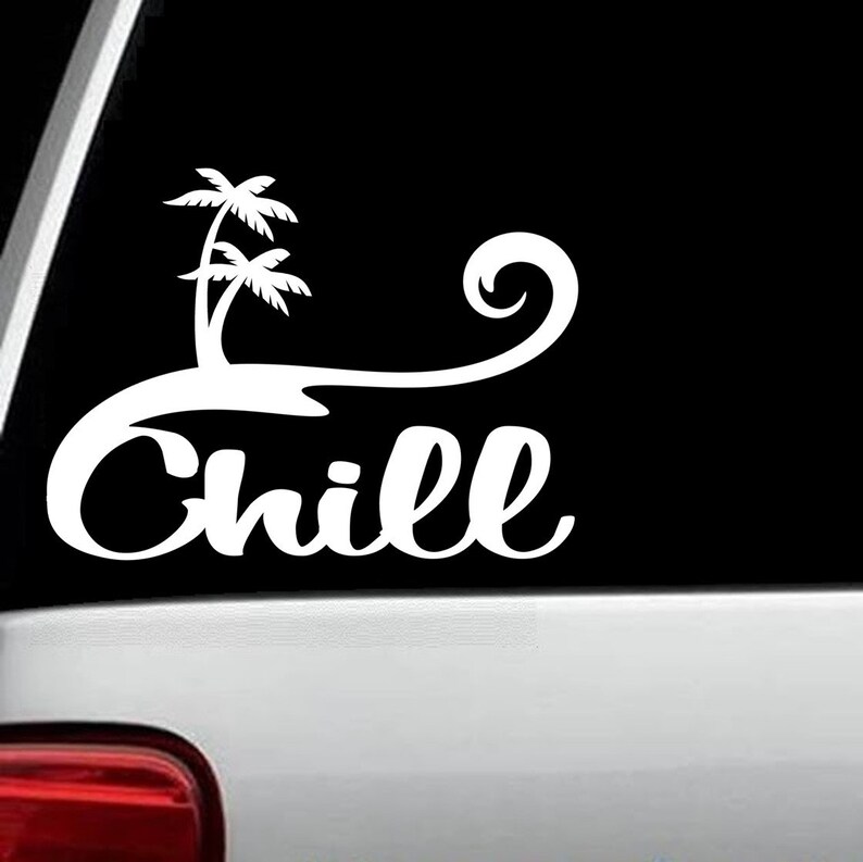 Chill Palm Trees Ocean Beach Vacation Car Decal Sticker for | Etsy