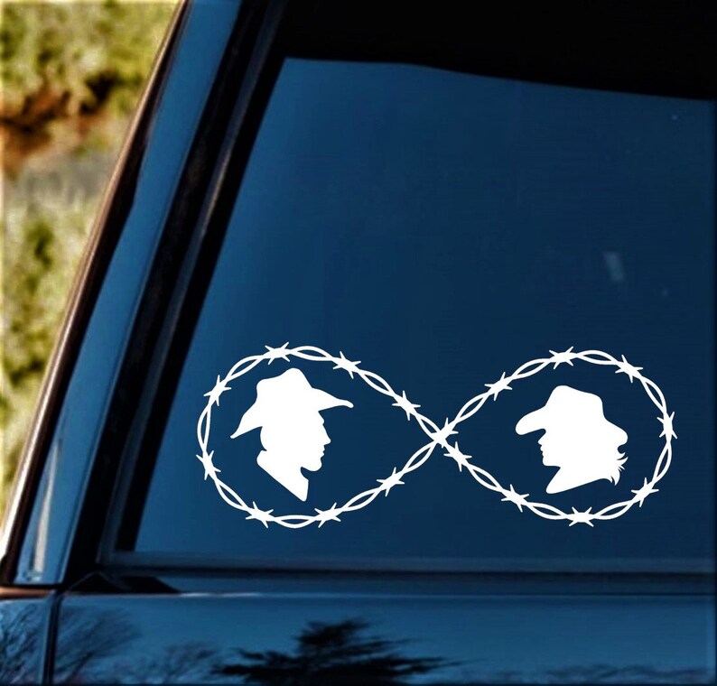 Cowboy Cowgirl Barbed Wire Infinity Decal Sticker Western - Etsy