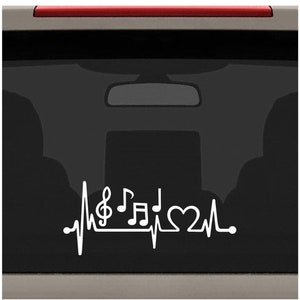 Music Notes Heartbeat Decal Marching Band Sticker for Car Window - Etsy