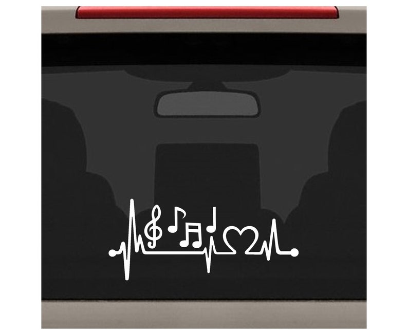 Music Notes Heartbeat Decal Marching Band Sticker for Car Window - Etsy