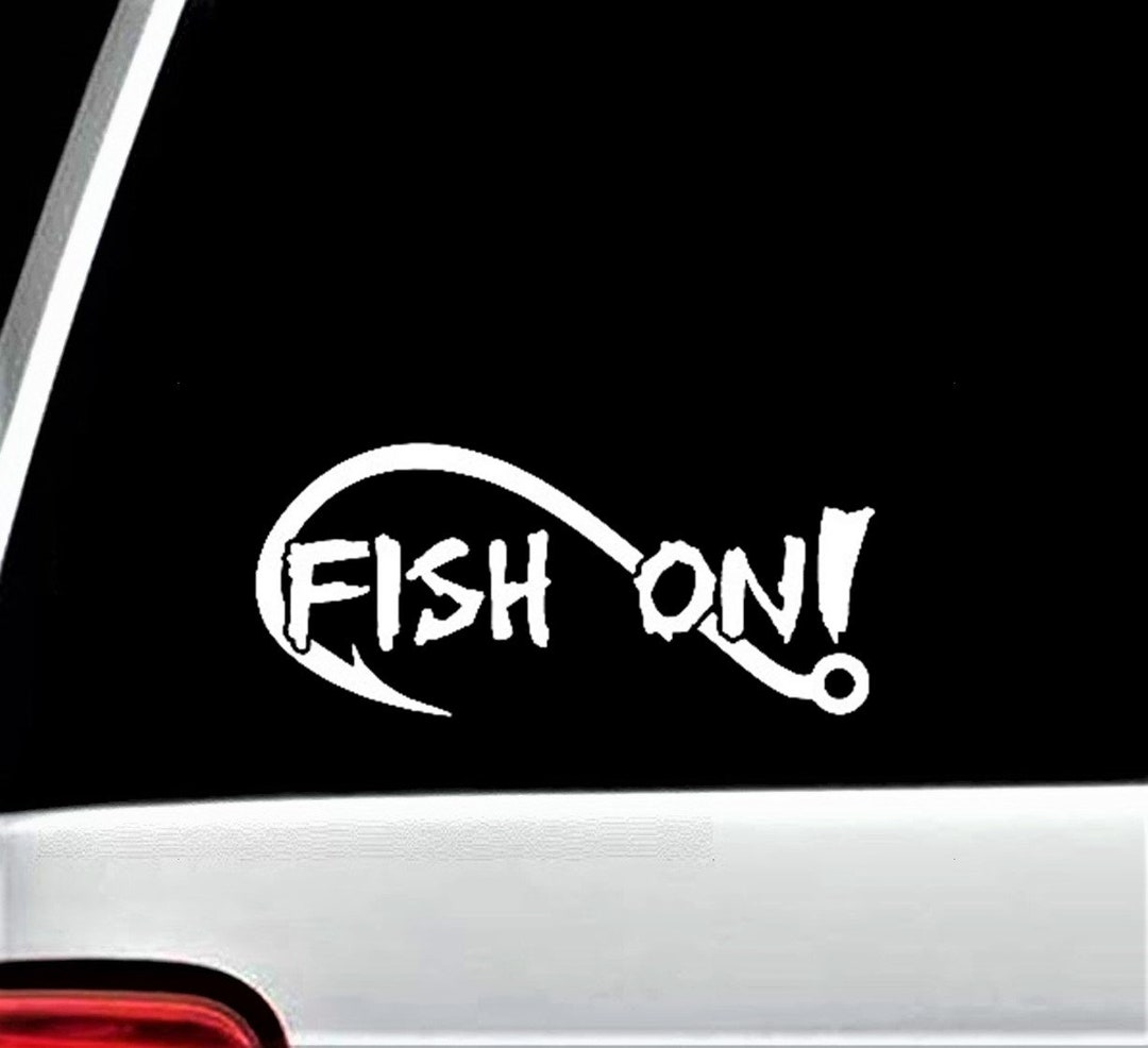 Fish on Decal | Fishing Sticker for Car Truck Boat Trailer | Fish Like ...