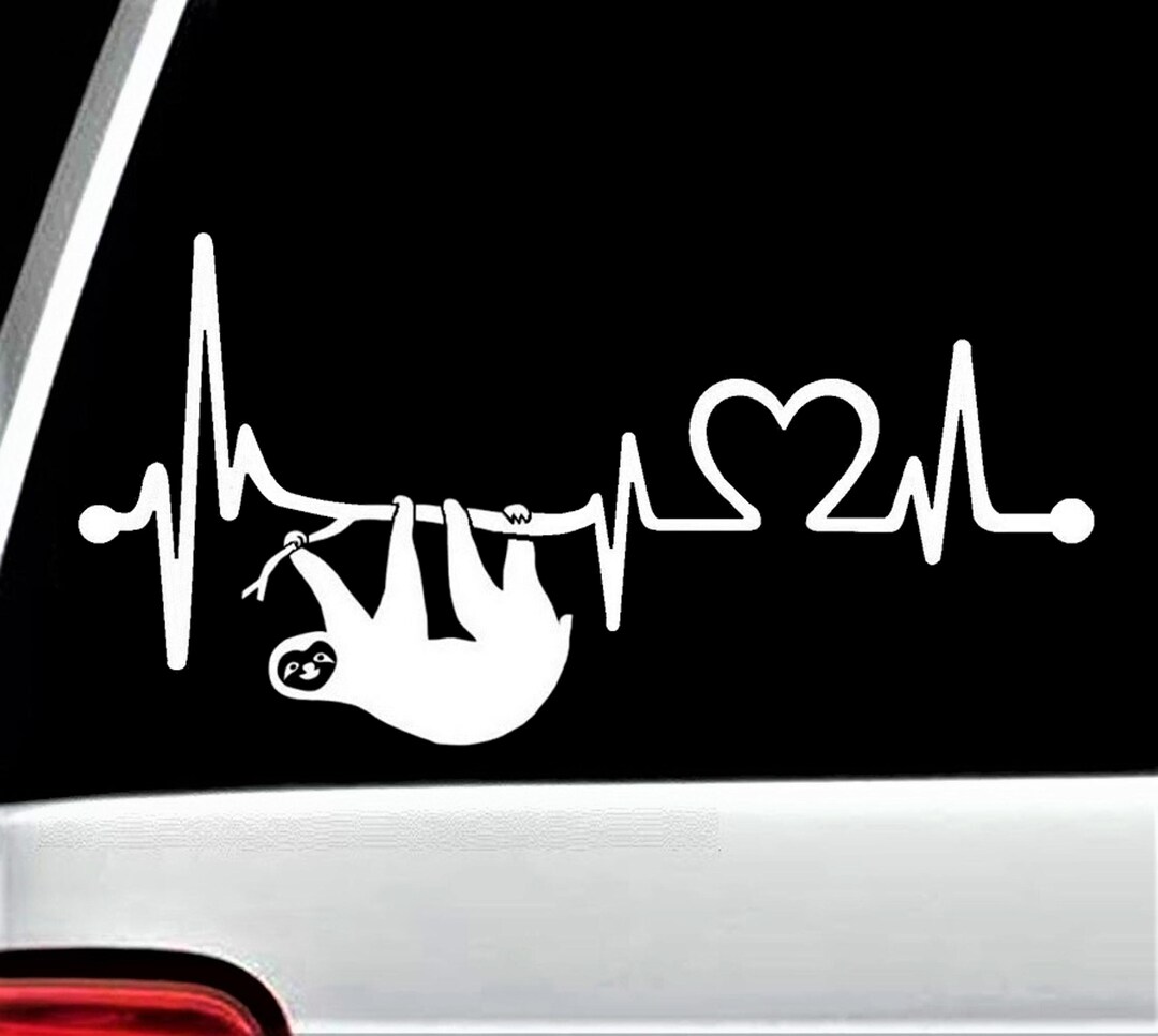 Sloth Decal for Car Window Heartbeat Lifeline Decal Sticker K1092 - Etsy