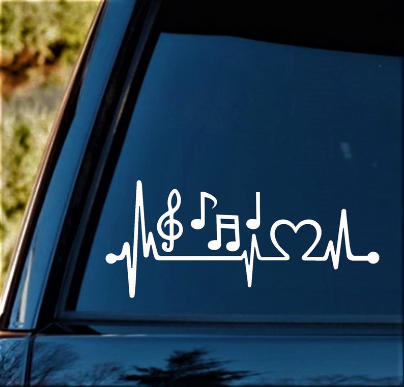 Music Notes Heartbeat Decal Marching Band Sticker for Car Window - Etsy