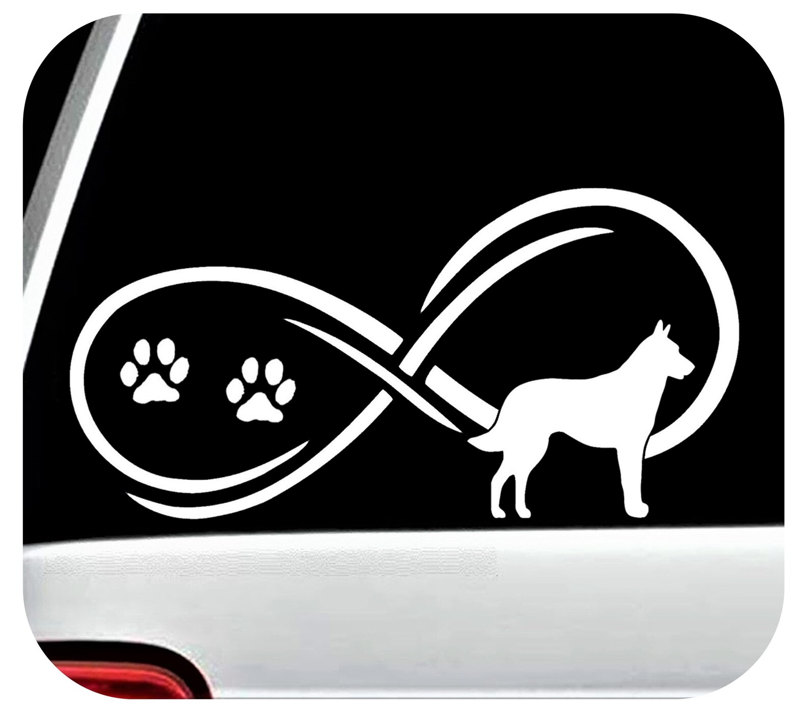 Malinois Mama Dad Heartbeat Lifeline Infinity Decal Sticker Set for Car ...