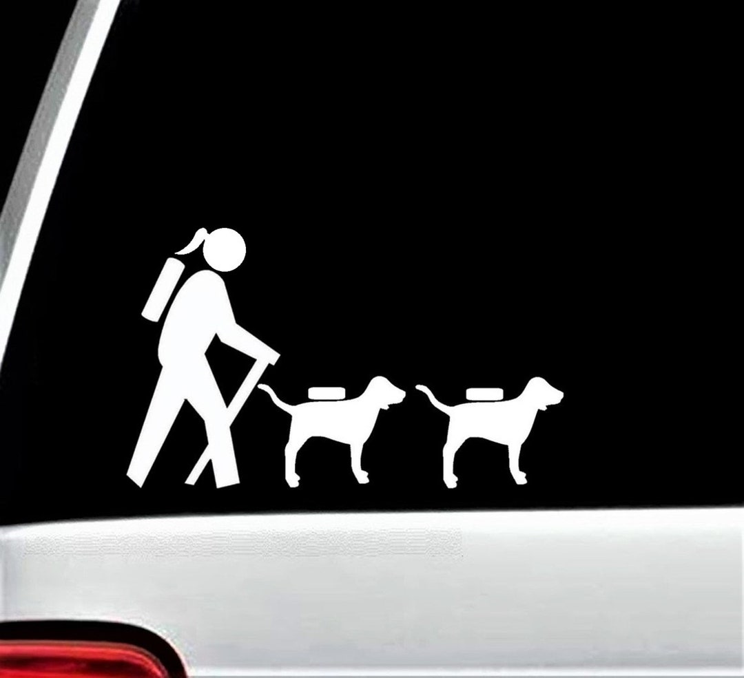 Hiker Hiking With Dogs Decal Sticker Camp Camper Camping Appalachain ...