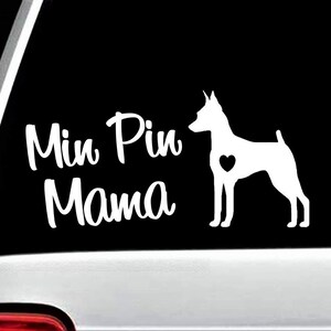 Min Pin Dog Decals | Miniature Pinscher Dog Decal Sticker Set for Car ...