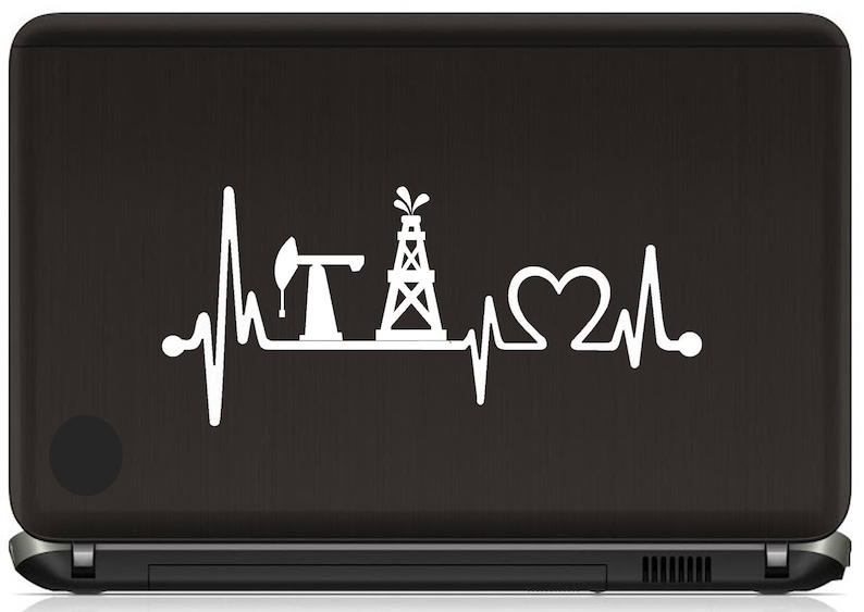 Oilfield Pumpjack Oil Rig Decal Sticker | Pumpjack Heartbeat Decal ...