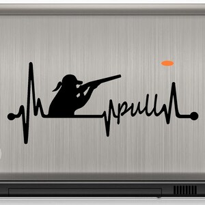 Skeet Sport Trap Shooting Girl Heartbeat Lifeline Decal Sticker for ...