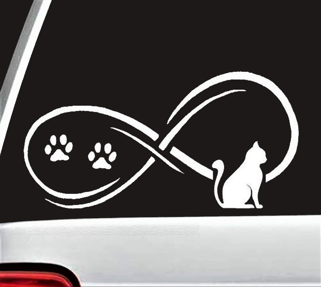Cat Decal for Car Window | Cat Infinity Sticker | Cat Related Gifts ...