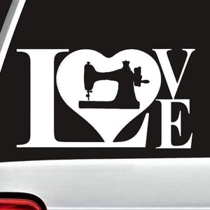 Love to Sew Decal Sticker Set | Sewing Machine Decals for Car Laptop ...