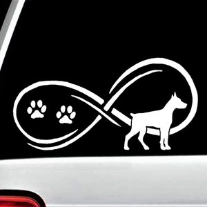 Doberman Pinscher Infinity Dog Decal Min Pin Sticker for Car Truck SUV ...