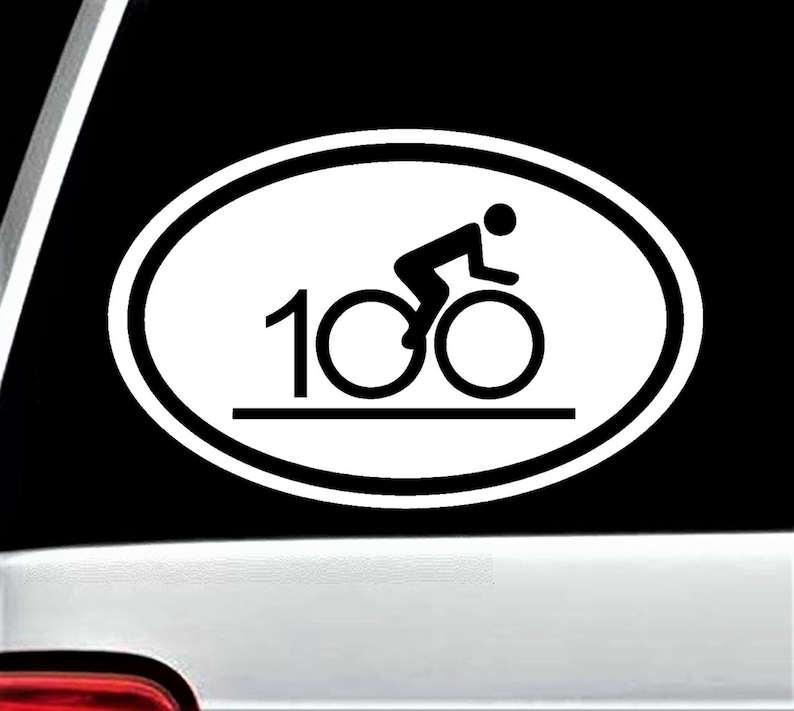 Bicycling Cycling 100 Mile Bike Race Decal Sticker Oval - Etsy
