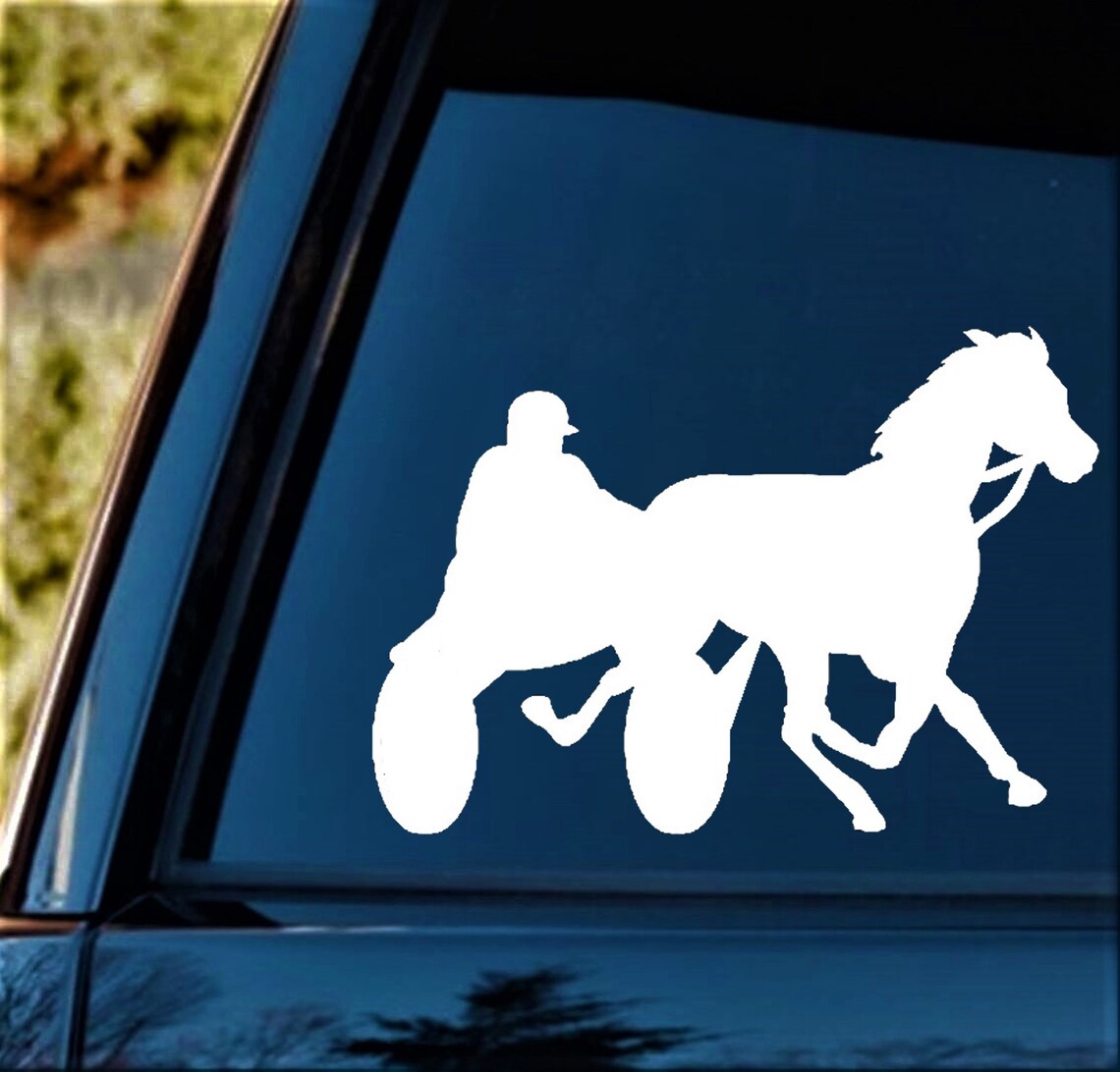 Harness Horse Racing Decal Sticker for Car Window Jockey Sulky | Etsy
