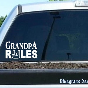 Grandpa Rules Decal Sticker for Car Truck SUV Van Window Wall Art ...