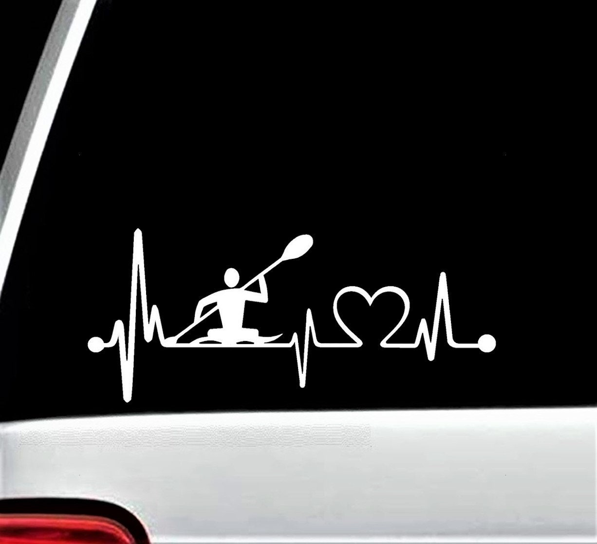Kayak Decal Sticker for Car Window Kayak Heartbeat Lifeline | Etsy
