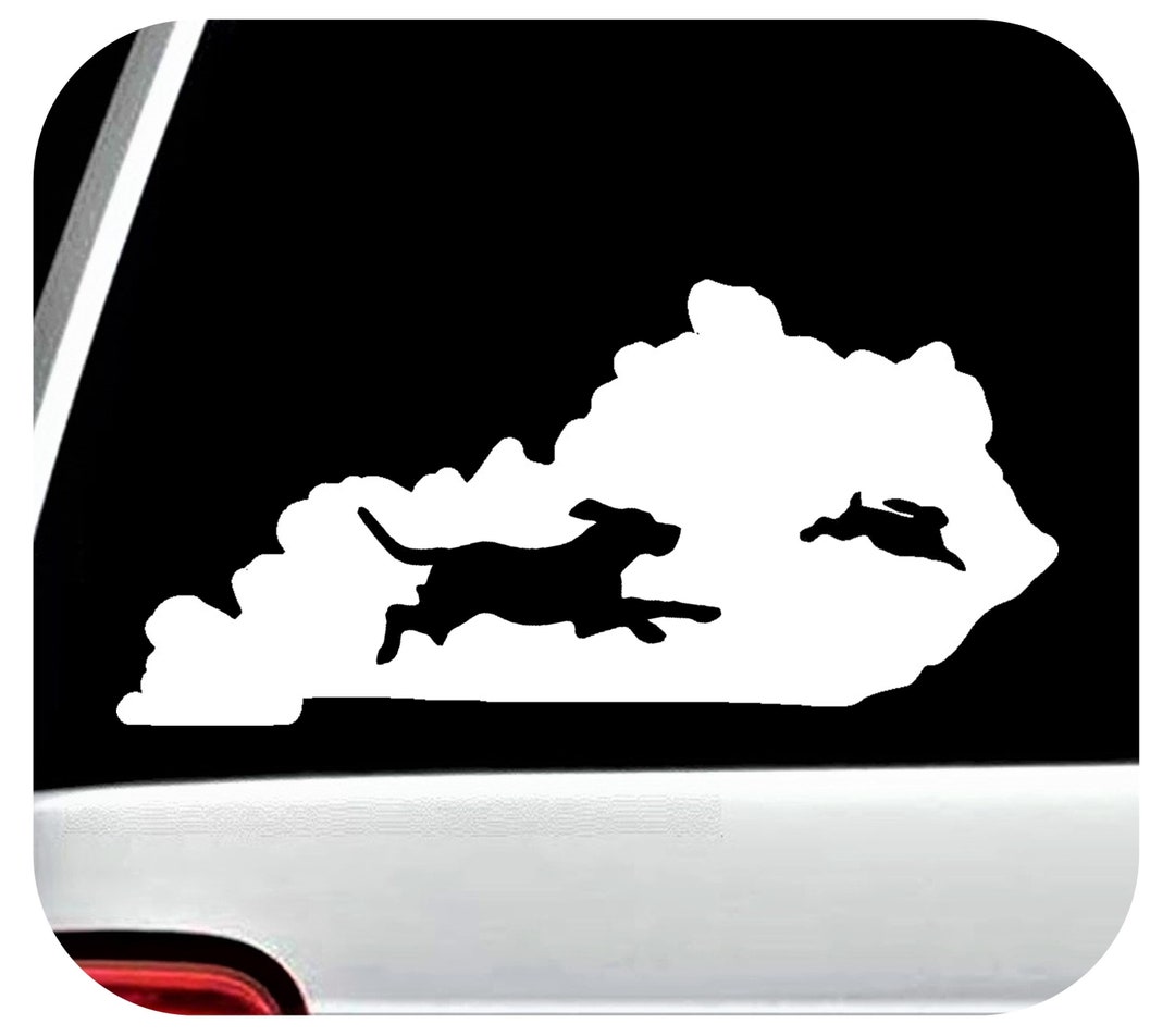 Kentucky Beagle Dog Chasing Rabbit Decal Sticker for Car Window | Gift ...