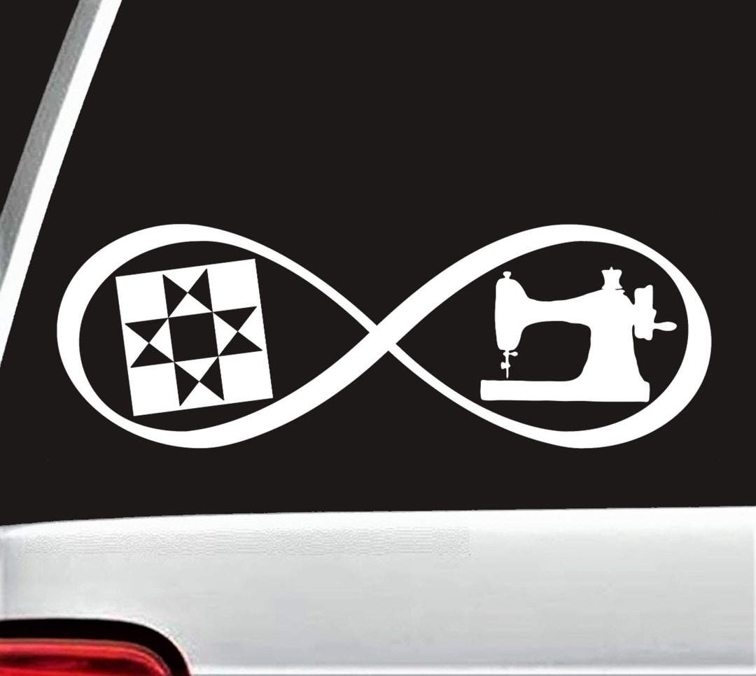 Sewing Machine Quilting Quilt Block Infinity Decal Sticker for Car ...