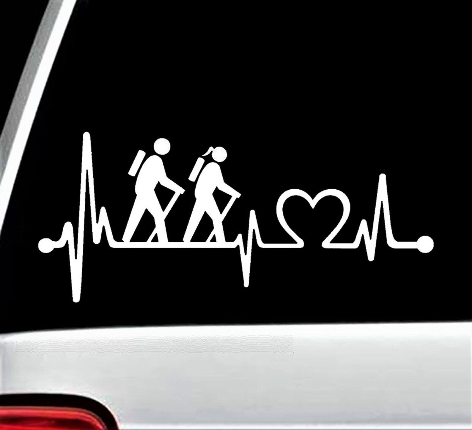 Guy Girl Hiker Couple Hiking Heartbeat Lifeline Decal Sticker K1079 - Etsy