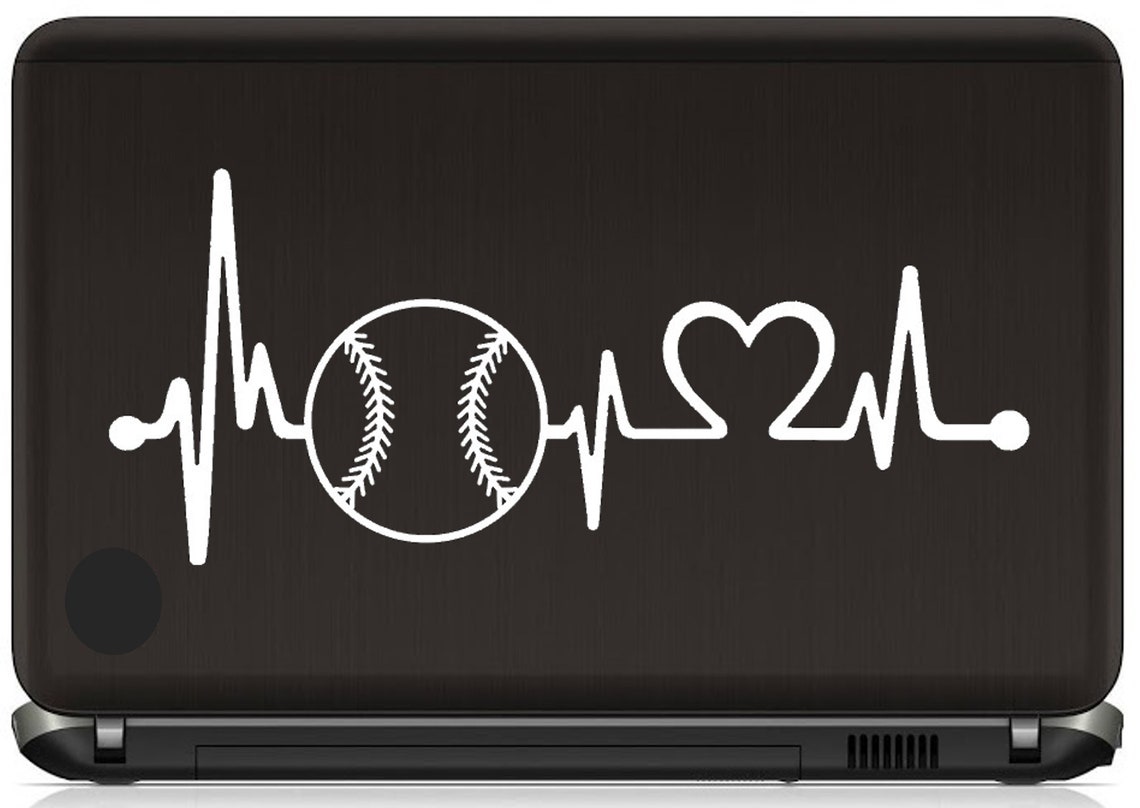 Baseball Softball Heartbeat Lifeline Decal Sticker | K1103 - Etsy