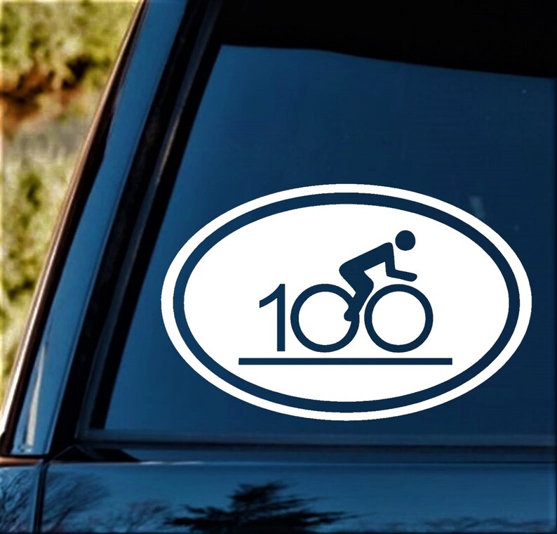 Bicycling Cycling 100 Mile Bike Race Decal Sticker Oval - Etsy